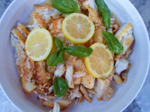“Mess o’ Golden Fish” in Buttery Lemon Sauce | We Laugh, We Cry, We Cook